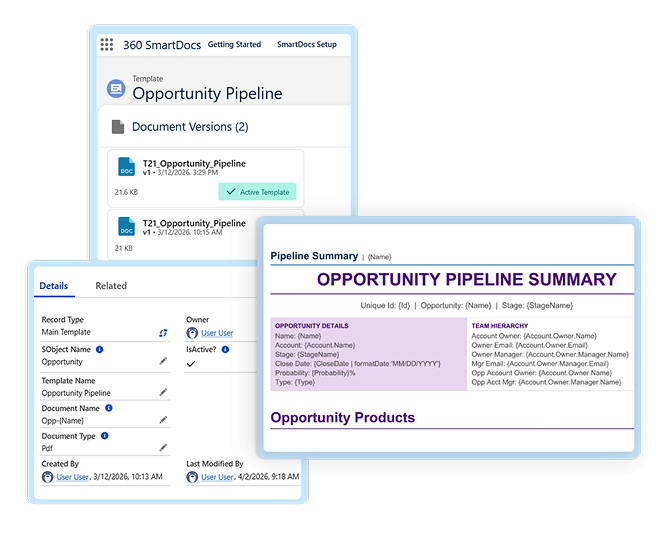SmartDocs Template Builder Dashboard
